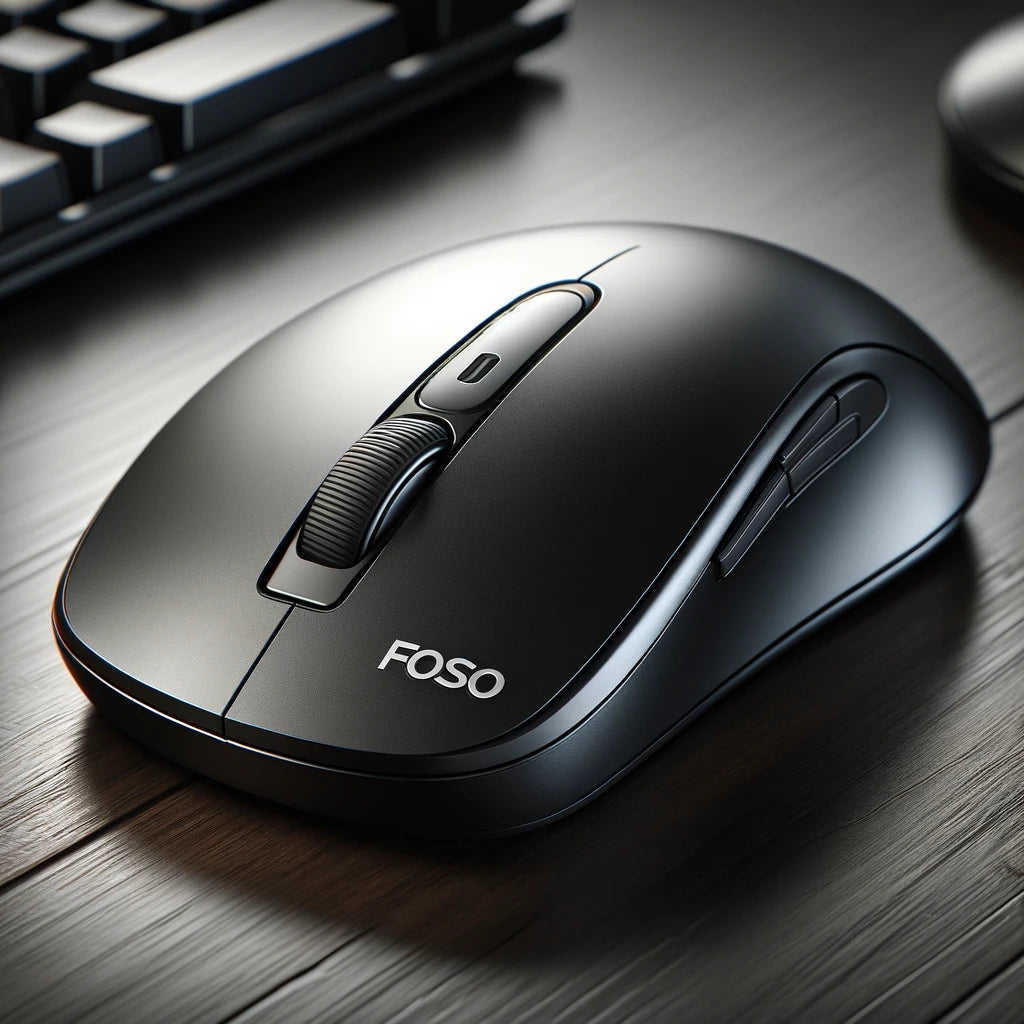 FoSO Wireless Ergonomic Mouse with Customizable Buttons - Black ...